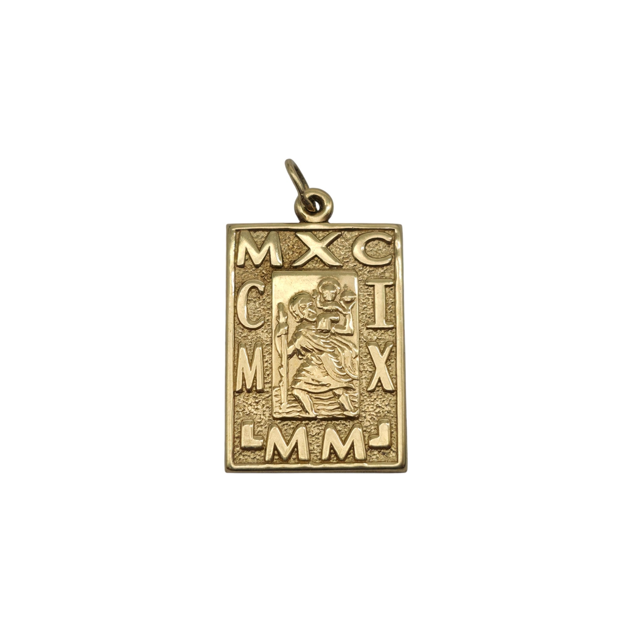 Unusual 9ct 375 Yellow Gold St Christopher Charm L 2.0 cm 1.6 g ...